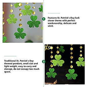ABOOFAN Patricks Day Shamrock Decorations: 12pcs Lucky Irish Clover Steamers Four Leaf Shamrock Backdrop Banner Hanging Irish Birthday Wedding Baby Shower