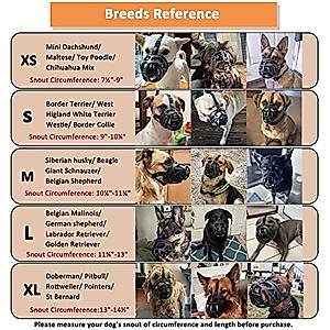 Dog Muzzle, Basket Muzzle for Biting, Chewing and Scavenging, Humane Cage Mouth Cover, Perfect for Grooming and Training Medium, Large Aggressive Reactive Dogs