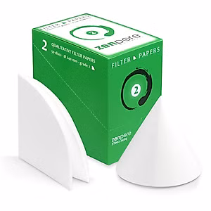 Qualitative Filter Paper 24 cm Quadrant Folded Filter Paper, Qualitative Grade 2 - ZENPORE Slow Flow 240 mm (50 Discs)