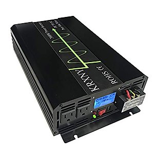 KRXNY 2000W 24V DC to 120V AC 60HZ Pure Sine Wave Off Grid Home Solar Power Inverter Converter with USB Port LCD Display