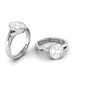 LMDPRAJAPATIS Natural 6X8 MM American Diamond White CZ Zircon 925 Sterling Silver Engagement Ring for Men or Women's Ring