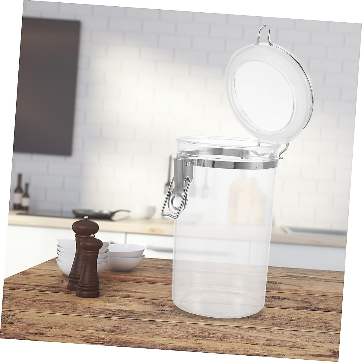 PRETYZOOM Clear Plastic Containers Jar with Lid Snack Container Food Container Clear Jar Clear Container Food Storage Jars Container with Lid Container for Food Plastic Jar Nut