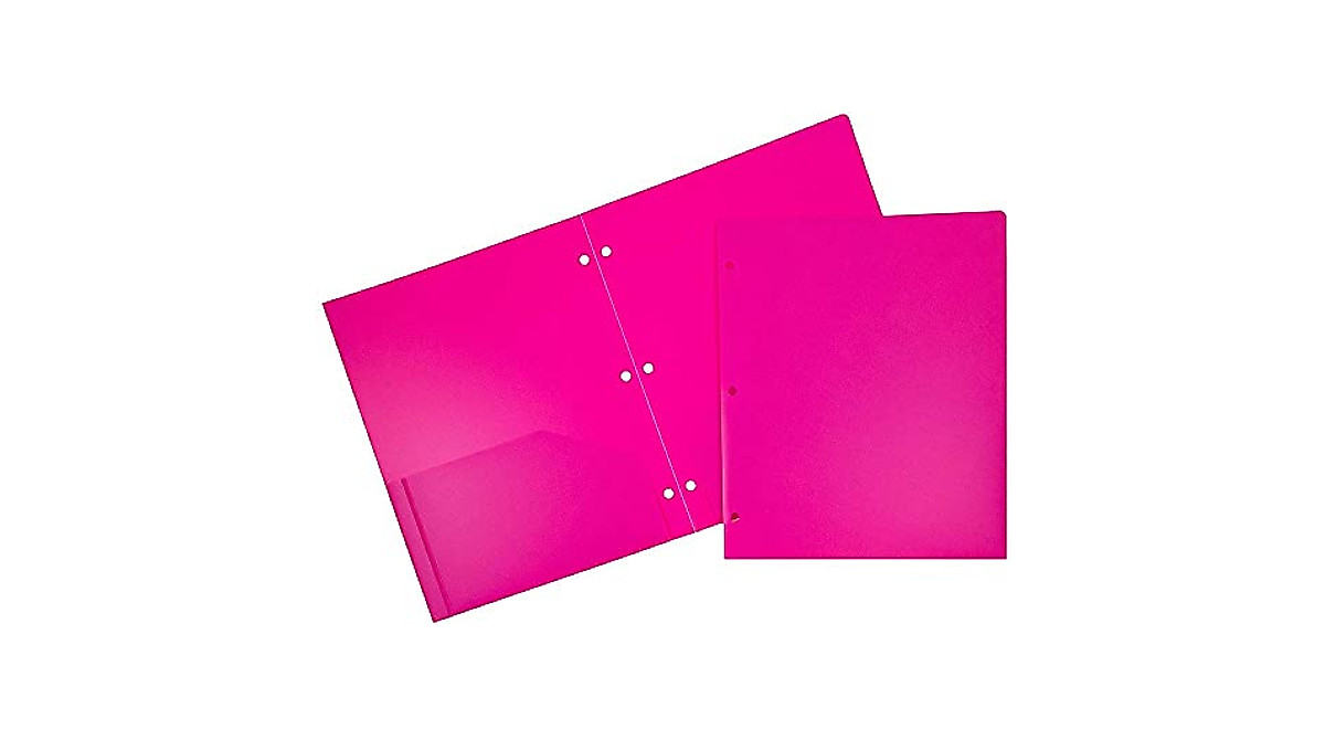 Durable 3-Hole Plastic Folder Pack for School & Office Flexibility