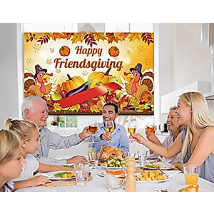 friendsgiving Party decorations,Large Happy friendsgiving Banner Backdrop，Thanksgiving Banner，Rustic Thanksgiving Decorations，Fall Decorations Banner，Thanksgiving Decorations
