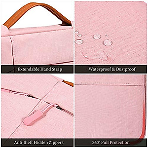 imComor 14-15 Inch Waterproof Laptop Sleeve Briefcase Women Ladies Bag, Pink