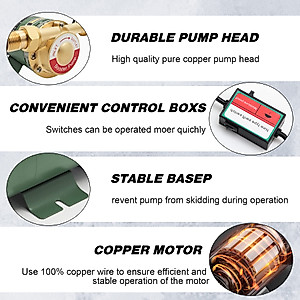 KOLERFLO 90W Water Pressure Booster Pump 115VAC,317 GPH,21.7 PSI Household Automatic Shower Booster Pump with Water Flow Switch for Home/Shower (H15GR-10)