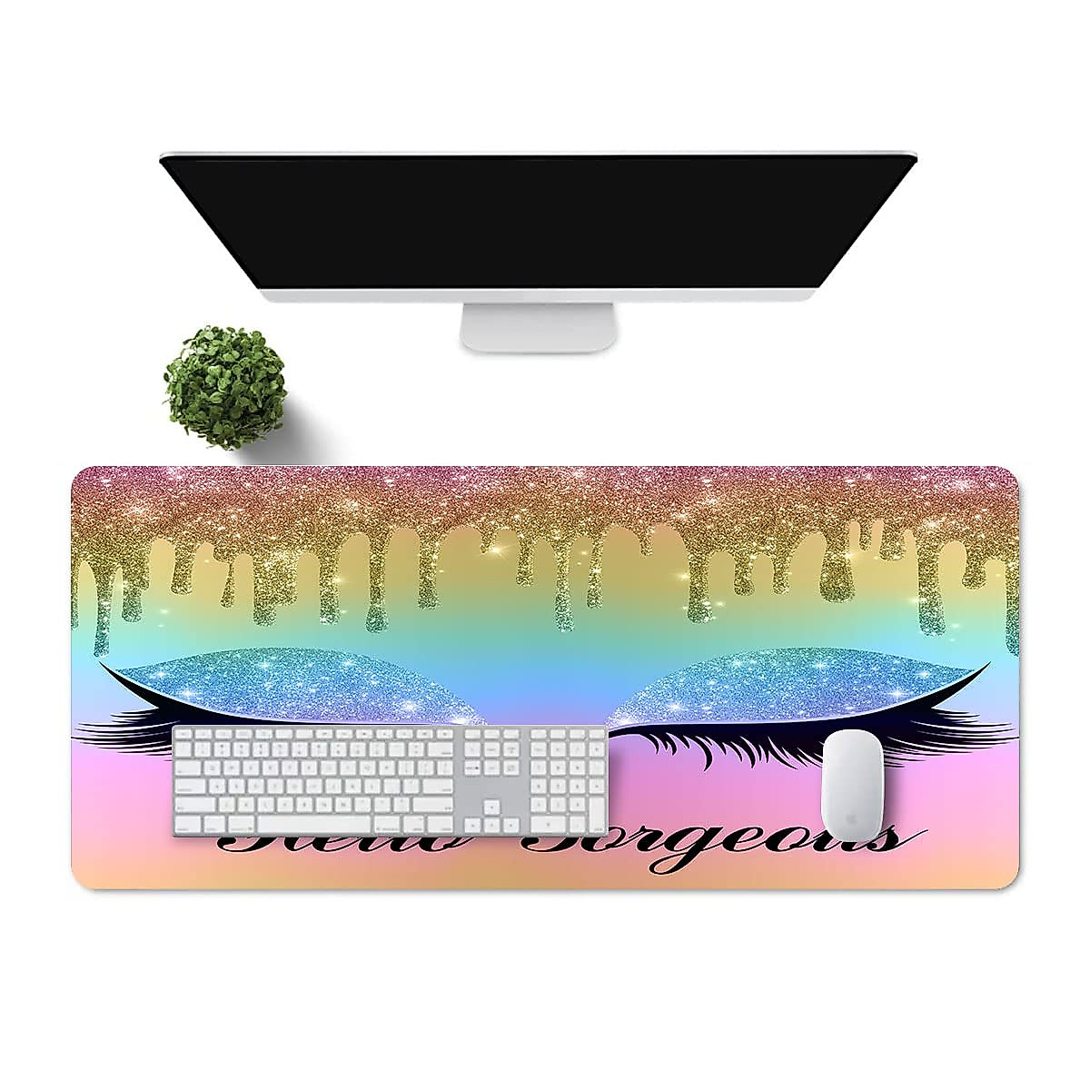 LshyMn Game Large Mouse Pad 31.5x11.8x0.12 Inches Rubber Anti-Slip Mouse Pad Long Table Pad Keyboard Pad Desktop Accessories Mouse Pad for Studio Desk Computer Desk BDXPMN122