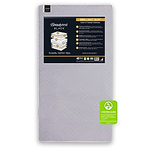 Beautyrest Beginnings Black Brilliant Sun 2-Stage Premium Crib and Toddler Mattress with Plant-Based Soy Foam and Gel Memory Foam - GREENGUARD Gold Certified - Trusted - Made in USA