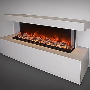 Modern Flames Landscape Pro Multi 80" Multi-Sided Built-in Electric Fireplace - Multi-Color Ember Bed - Ultra Natural Flame Appearance - Remote, App and Touch Control - LPM-8016