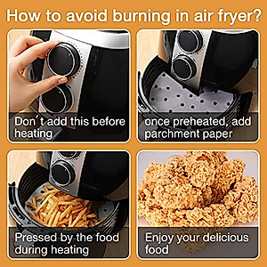 SCOVE 100pcs Air Fryer Parchment Paper, 8 inch Disposable Air Fryer Liners For Steaming Basket, Oven, Cooking, and Baking (White)