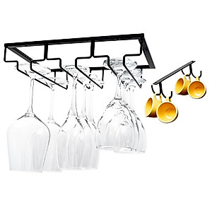 Set of 1 Wine Glass Holder and 1 Drying Mug Hook - Wine Glass Rack for Easy Storage and Organization - Stylish and Sturdy Wine Glass Rack Under Cabinet - Enjoy Your Wine Glass Hooks!