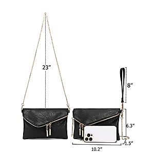 YIKOEE Envelope Clutch Purses for Women Wristlet Evening Clucth with Chain