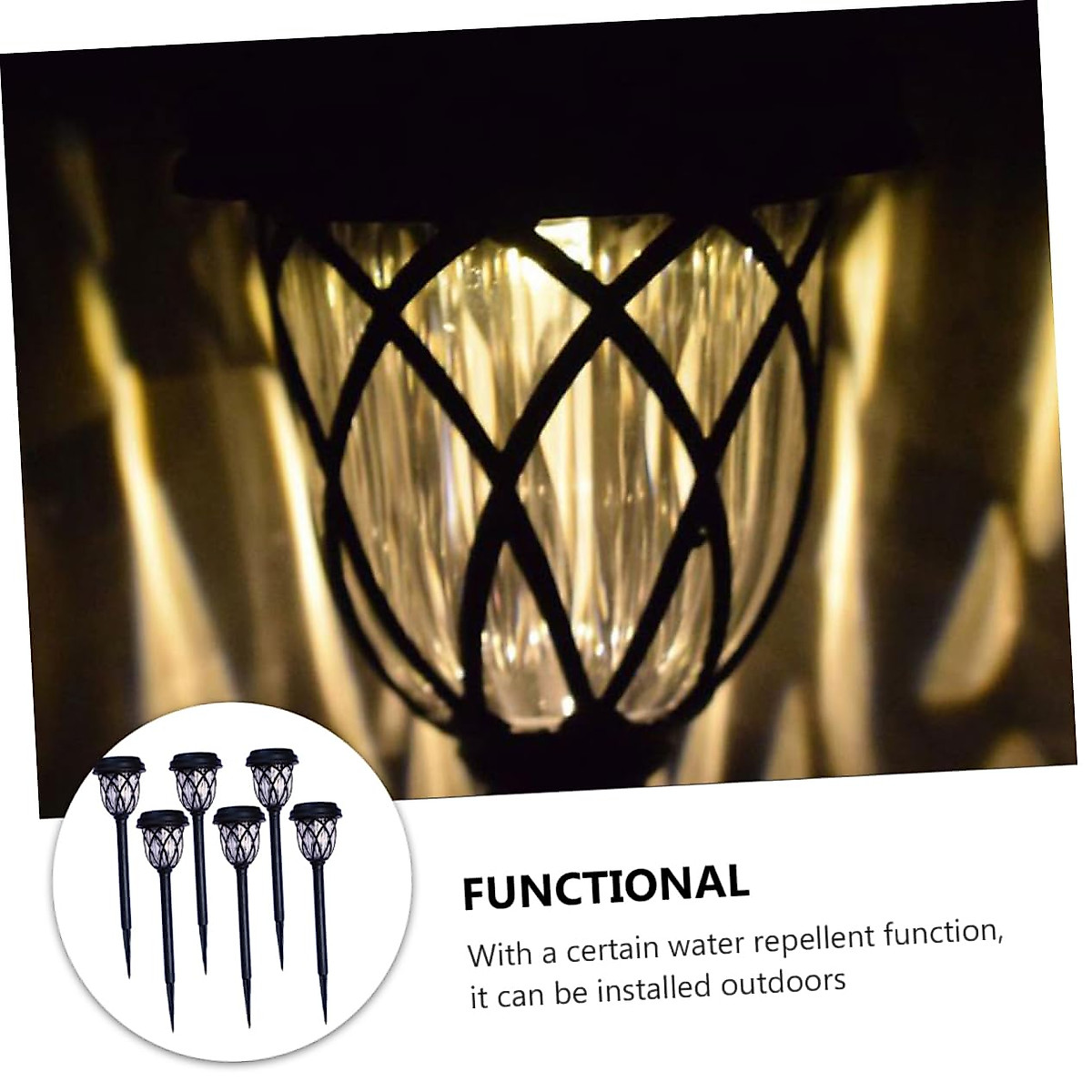 DOITOOL Outdoor Lanterns for Patio Waterproof Solar Power 6 Pack Garden Lights for Pathway and Lawn Decor