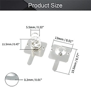 Fielect 20Pairs AA Battery Spring Plate AA Battery Positive Negative Conversion Spring Contact Nickeling Plate 13.0mmx11.5mm