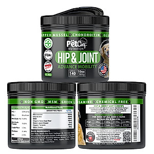 Pet Chef Advanced Dog Hip & Joint Supplement Treat - Glucosamine, Chondroitin & Turmeric MSM Breeds-Reduce Pain, Inflammation & Arthritis. Super Dog Hip & Joint Treat. Renews All Dogs.