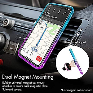 Silverback for iPhone 11 Case, Moving Liquid Holographic Sparkle Glitter Case with Kickstand, Bling Diamond Bumper Ring Stand Slim Protective Apple iPhone 11 6.1 inch Case for Girls Women -Purple