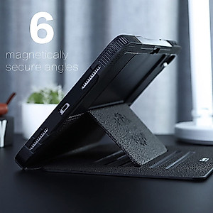 ZtotopCases for iPad Air 5th Generation Case 2022 / iPad Air Case 4th Generation 2020 10.9 Inch, Multi-Viewing Angles TPU Magnetic Protective Cover with Auto Wake/Sleep & Pencil Holder, Black