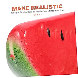 Hoement 6pcs Simulated Watermelon Fake Watermelon Slices Faux Watermelon Display School Decoration Simulation Watermelon Slices Photography Props Plant Decorate Fruit Slices Model Foam