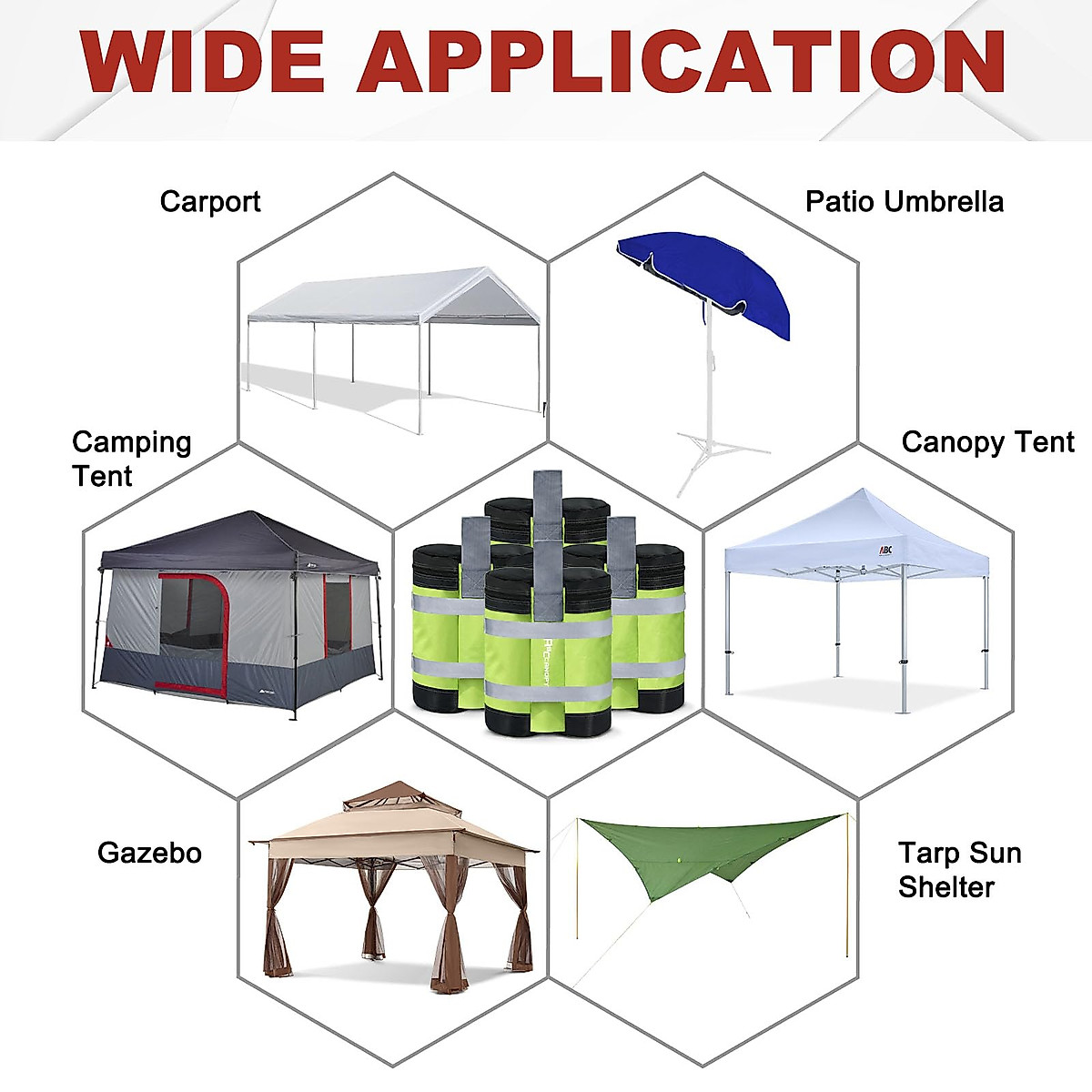 ABCCANOPY Canopy Sandbags for Instant Shelters, 140lb(Green)