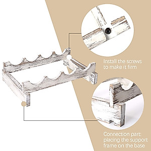 CuffUp Wine Rack, Wine Bottle Holder for Countertop, Rustic Farmhouse Wine Bottle Rack for Kitchen Counter