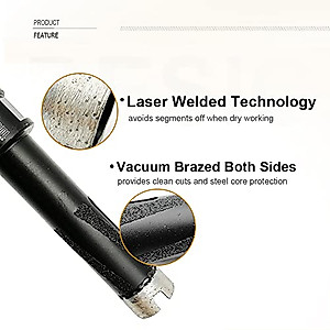 SHDIATOOL 1 Inch Granite Hole Saw Plus SDS Adapter for Marble Hard Stone Bricks