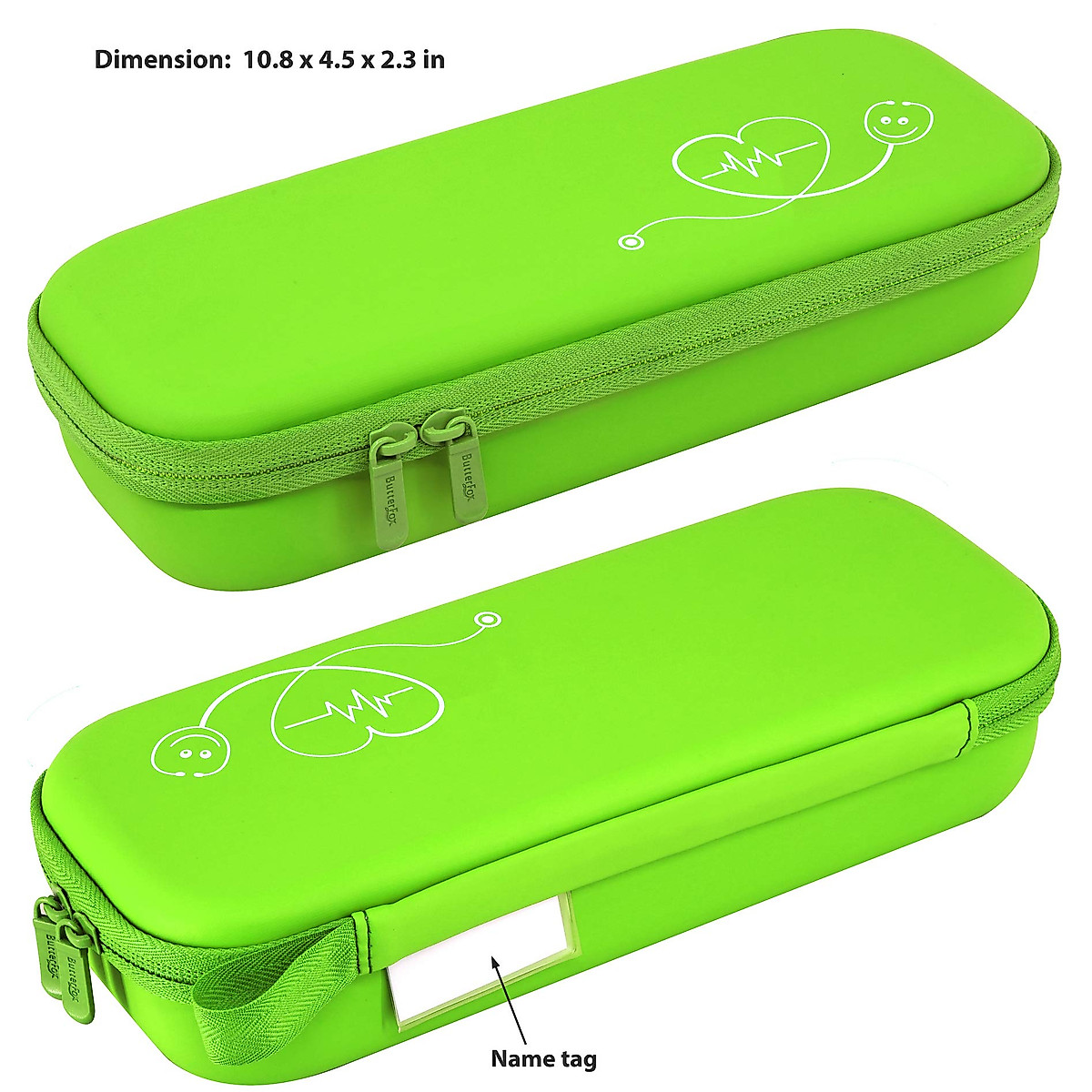 ButterFox Premium Stethoscope Case with Divider and ID Slot for 3M Littmann Classic III, Cardiology IV Diagnostic and More Stethoscopes with Pocket for Nurse Accessories (Lime Green)
