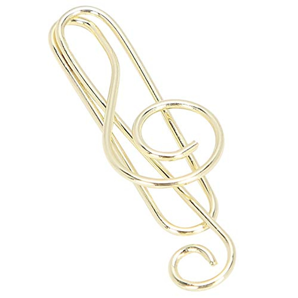 20Pcs Musical Note Paperclip Metal Iron Wire Notebook Agenda Folder Special Shaped Paper Clips for Bookmark Organize Home Office School(golden)
