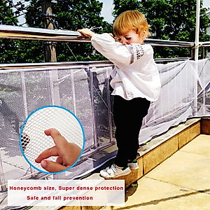 Winkeyes Children Safety Rail Balcony Stairs Safety Net Banister Stair Net for Kids/Pet/Toy Safety on Indoor/Outdoor Stairs, Balcony, or Patios, 9.8 x 2.5 ft