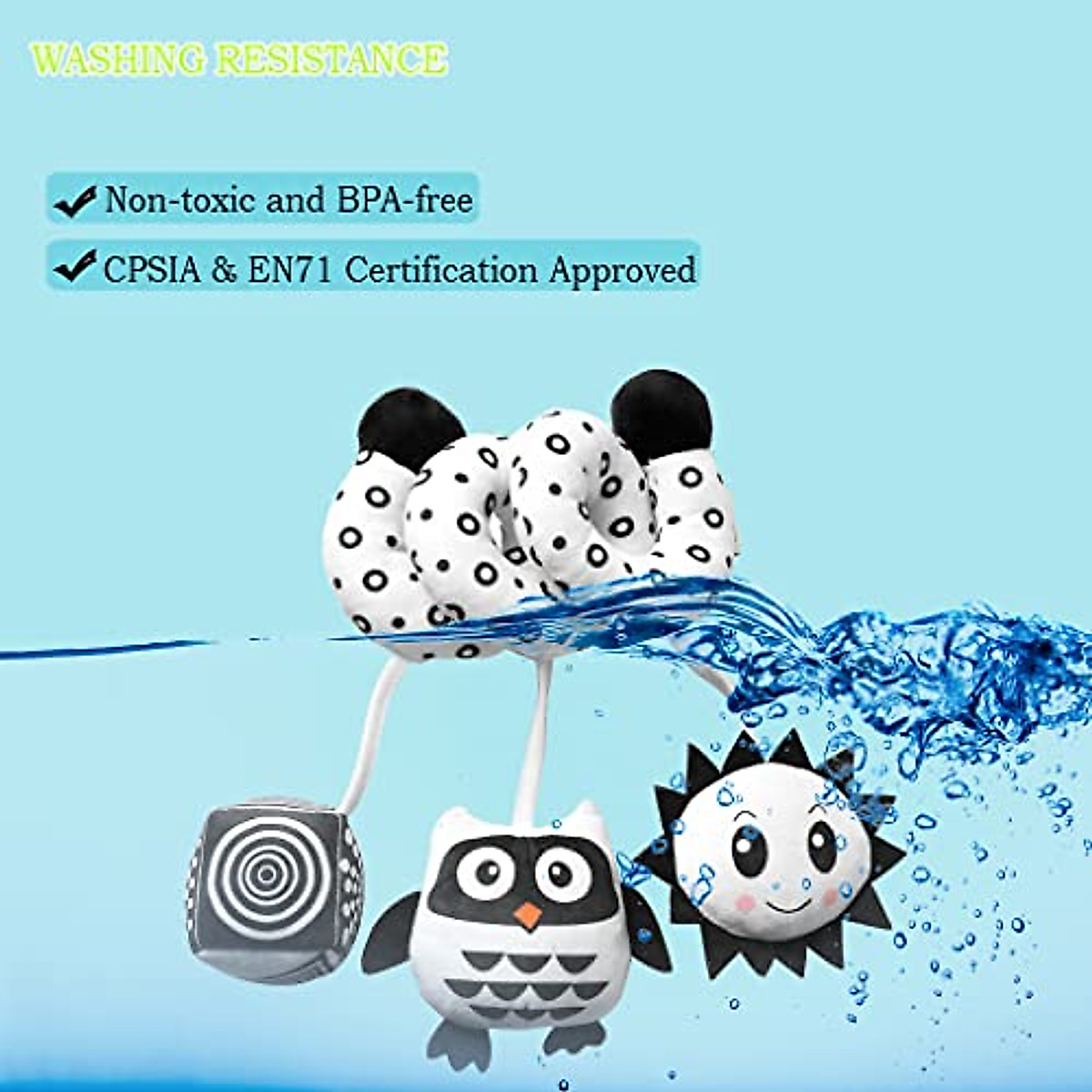 KAKIBLIN Crib Decorations Toy, Baby Crib Toy Hanging Decorations Plush Toys for Crib Bed Stroller Spiral Plush Toys Car Seat Travel Toy for Infant, Owl