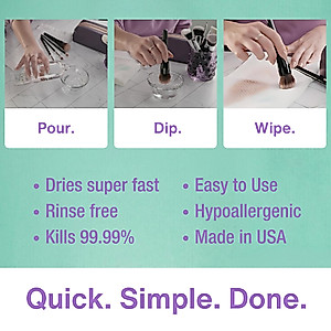 Makeup Brush Cleaner - Deep Clean Rinse Free Quick Dry - Ideal for Cleaning and Odorizing Natural and Synthetic Make-up Brushes 8 oz