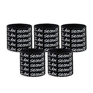I Am Second 25-Pack Classic Adult Black Silicone Wristbands