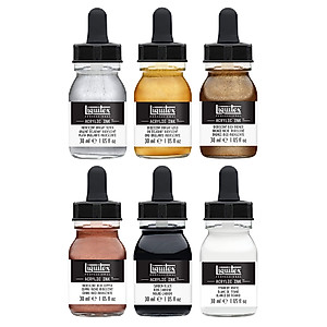 Liquitex Professional Acrylic Ink, 1-fl oz (30ml), Iridescent Color Set, Set of 6