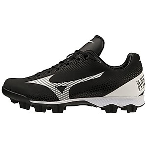 Mizuno Women's Wave Finch Lightrevo Softball Shoe, Black-White, 8