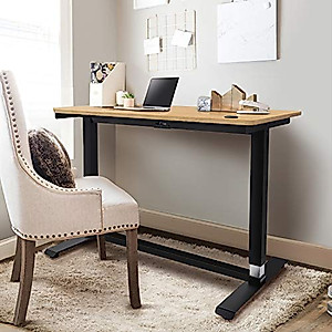 CAXXA Sit Stand Adjustable Height Desk Electric for Home Office (Urban Teak Tabletop, 48" x 24")