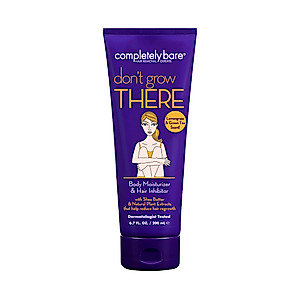 Completely Bare don't grow THERE Body Moisturizer & Hair Inhibitor - Shea Butter & Hair Minimizers 6.7 FL OZ