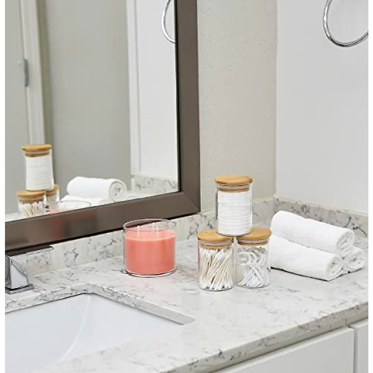 PreZervers12 pcs Spice Jars | 7oz| 12 Food Storage Containers | Airtight Bamboo Lid with 7oz Glass Jar | Includes Pen and Decorative Labels | Dozen Spice Jars | Tea, Sugar, Salt, Herbs | Bonus Item |