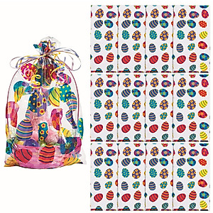 Easter Basket Bags (12 Pack) 17 3/4" Cellophane