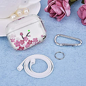 V-MORO Compatible with Airpods Pro/Pro 2 Case, Cute Clear Airpod Pro Case Cover Transparent Protective Case Girl for Apple Airpods Pro [Front LED Visible] Charging Skin Women ( Plum Flower)