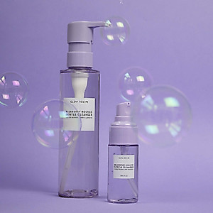 Glow Recipe Blueberry Bounce Exfoliating Face Wash - Foaming Facial Cleanser, Makeup Remover & Clarifying Mask - Hydrating Hyaluronic Acid & Gentle AHA for Sensitive Skin - Korean Skincare, 160ml