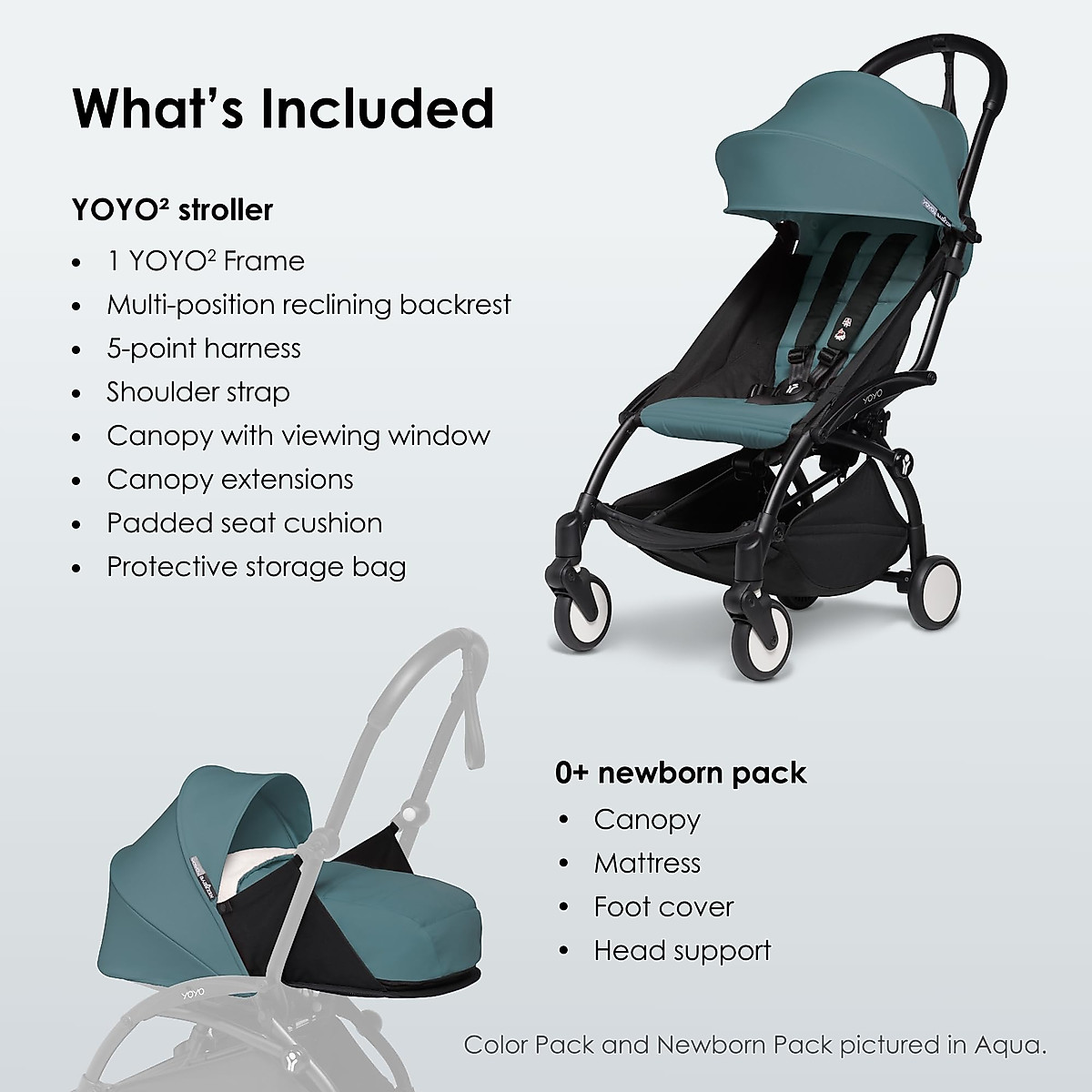 BABYZEN YOYO2 Stroller & 0+ Newborn Pack - Includes White Frame, Taupe 6+ Color Pack & Taupe 0+ Newborn Pack - Suitable for Children Up to 48.5 Pounds