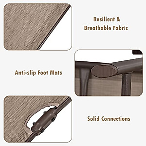 Tangkula Outdoor Chaise Lounge, Folding Recliner Lounge Chair with 5-Position Adjustable Backrest & 2-Position Footrest, No Assembly Required, Suitable for Patio Poolside Beach Yard (1, Brown)