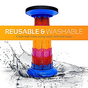 Celesdy Adjustable Retractable Portable Collapsible Folding Stool for Adults Heavy Duty with Load Capacity 770 lbs, Collapsible Chair Camping Stool for Travel Hunting (Blue Rainbow) (HX20210818)