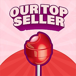 Colombina Bon Bon Bum Classic Lollipops w/Bubble Gum Center, Strawberry Flavor, Individually Wrapped, Ideal for Party Favors and Gifts, 1 Pack (10 Count)