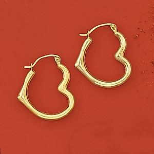 Ross-Simons 14kt Yellow Gold Heart Outline Hoop Earrings