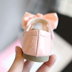 Princess Wedding Dress Mary Jane Flats Baby Girls Soft Princess Dress Flats Anti-Slip Sole Party School Wedding Pink
