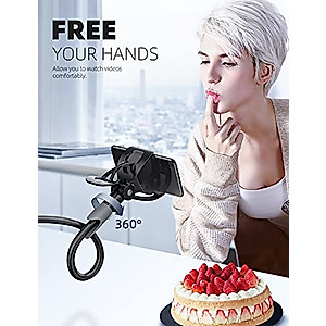 Lamicall Phone Holder Bed Gooseneck Mount - Cell Phone Clamp Clip for Desk, Flexible Lazy Long Arm Headboard Bedside, Overhead Mount Stand, Compatible with iPhone 14 Plus / Pro Max XR X 8 7 6 Plus