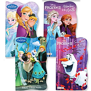Disney Frozen and Frozen 2 Board Books (Set of 4 Shaped Board Books for Girls 3-5)