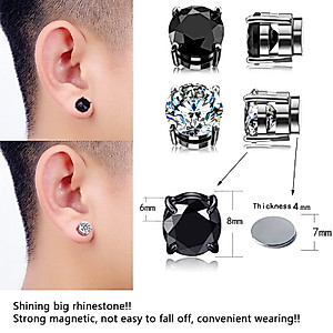 11 Pairs Non-pierced Earrings Set for Men Women Cross Titanium Steel Hoop Dangle Clip On Earring