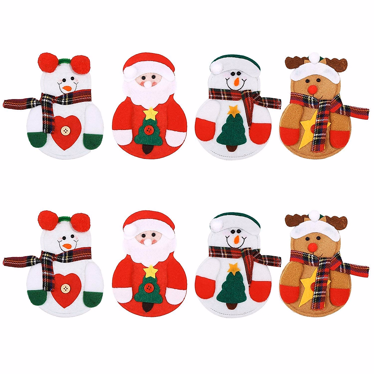 12 Pack Christmas Tableware Holders Suit, Messar Silverware Holders Pockets Pouches Set Flatware Holders Knife and Fork Cutlery Bags Kitchen Storage Tool for Christmas Party Table Decoration