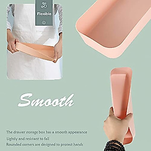 Thinkspace Beauty 12 Pieces Plastic Desk Drawer Organizer and Storage, Vanity Organizers Bins Trays Set Dividers for Makeup Office Bathroom Dresser Kitchen, Pink (39289)